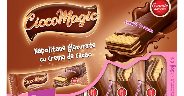 Grande Dolceria Cioco Magic Chocolate Wafer With Cocoa Cream 5 Pcs
