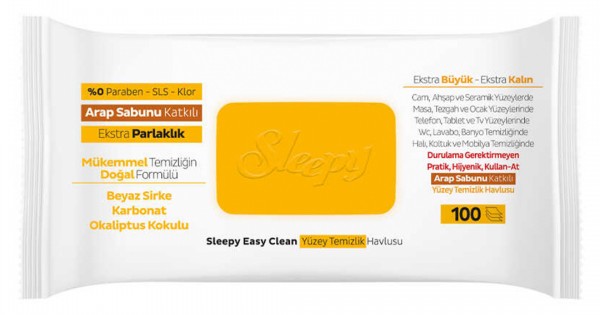 Sleepy 100 Pcs Surface Cleaning Towel Doped Arabic Soap